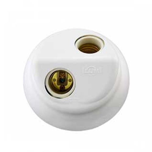 PLAFON PARA 2 LAMPADAS 100W BRANCO 18092 ILUMI