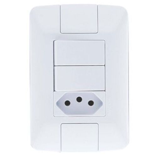 CONJUNTO 2 INTERRUPTOR SIMPLES + 1 TOMADA 10A ARIA TRAMONTINA