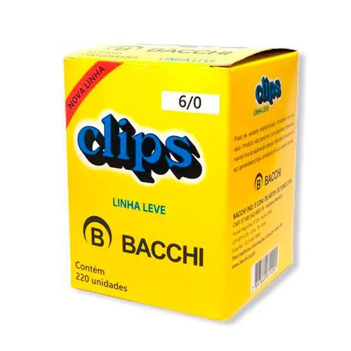 CLIPS ACO GALVANIZADO N 6/0 LL CX 220 UNID BACCHI