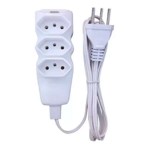 EXTENSAO CABO PP 3 PINOS 5 METROS 10A BRANCO MEGATRON