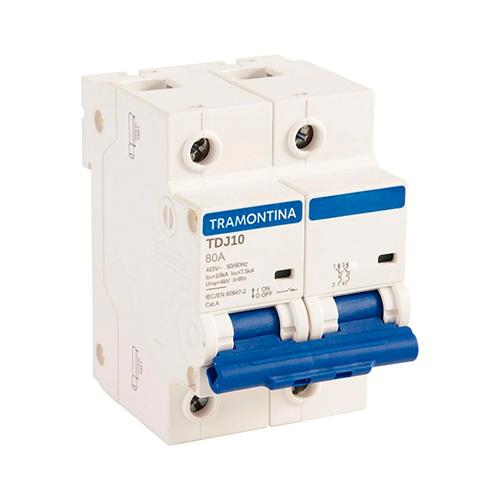 DISJUNTOR DIN BIPOLAR C TDJ10 80A 10 KA TRAMONTINA