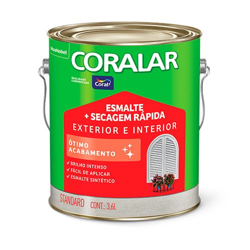 TINTA ESMALTE CORALAR BRILHANTE 3,6L MARROM CONHAQUE CORAL
